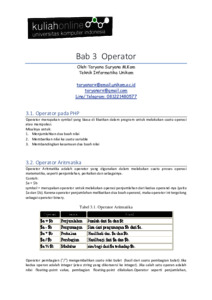 Operator Dalam Php Dan Mysql - Repository